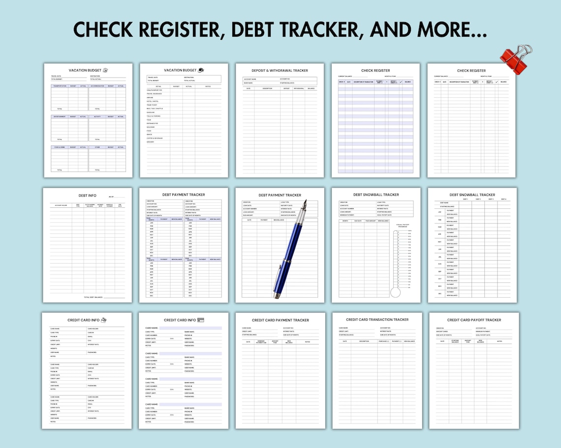 Personal Finance Planner Bundle Printable Household Money Management ...