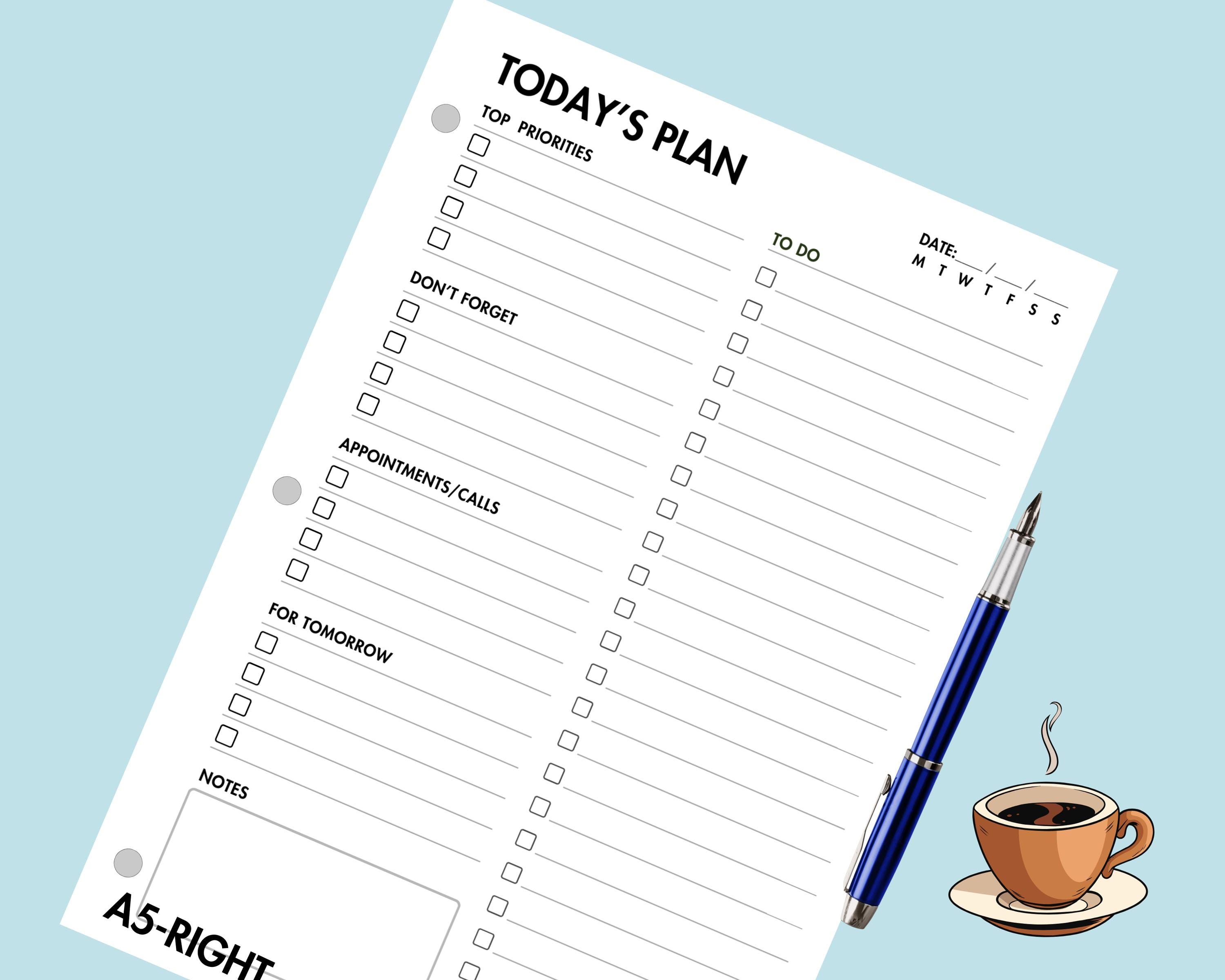 Daily Planner Printable Daily Work Planner Daily to Do List Planner ...