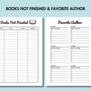 Reading Planner Bundle Printable Book Tracker Bundle PDF Reading ...