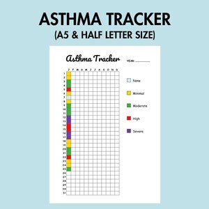 Asthma Tracker Printable Monthly Asthma Log & Inhaler Tracker ...