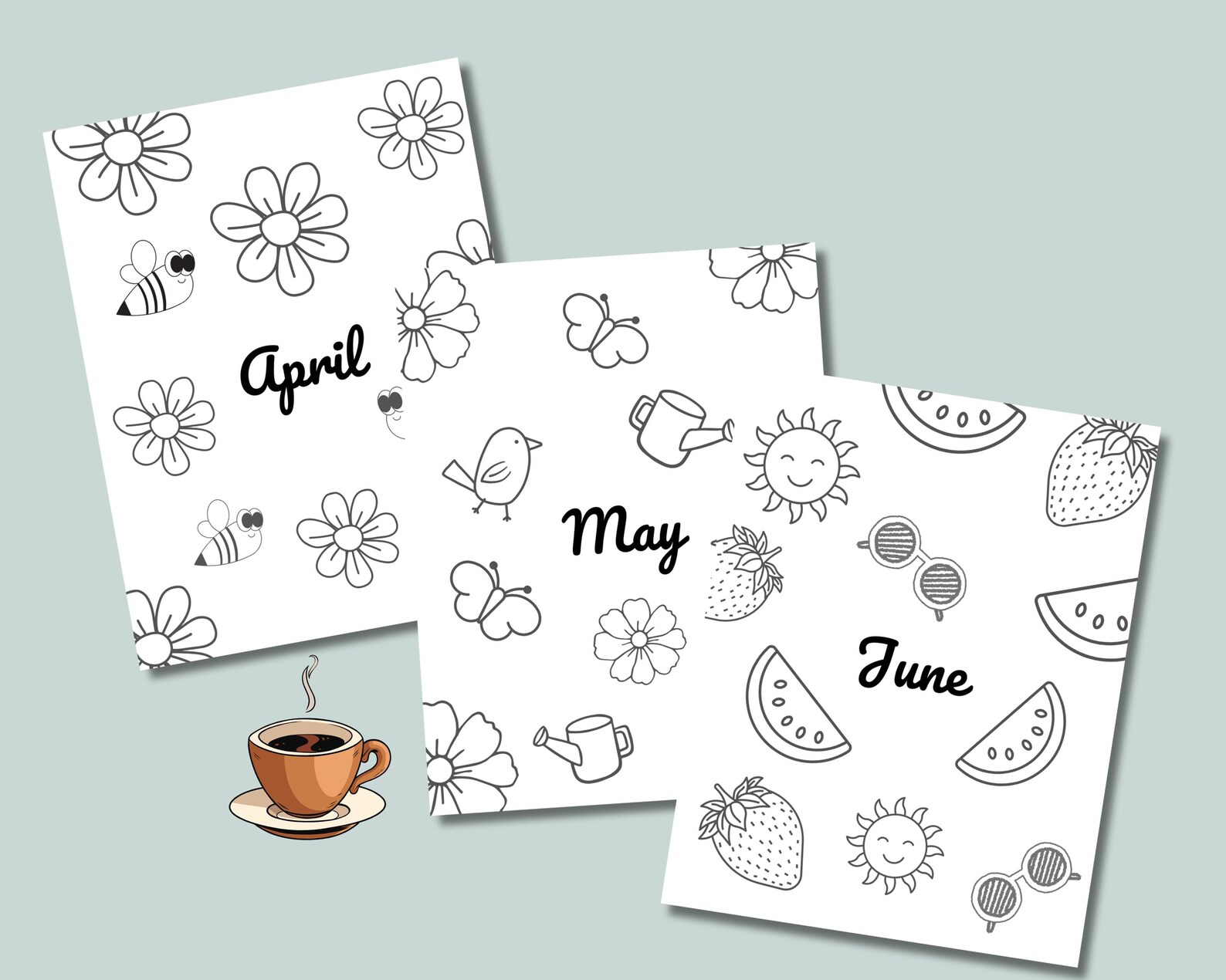 12 Month Journal Title Page Bundle Printable Journal Cover Page ...