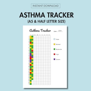 Asthma Tracker Printable Monthly Asthma Log & Inhaler Tracker ...