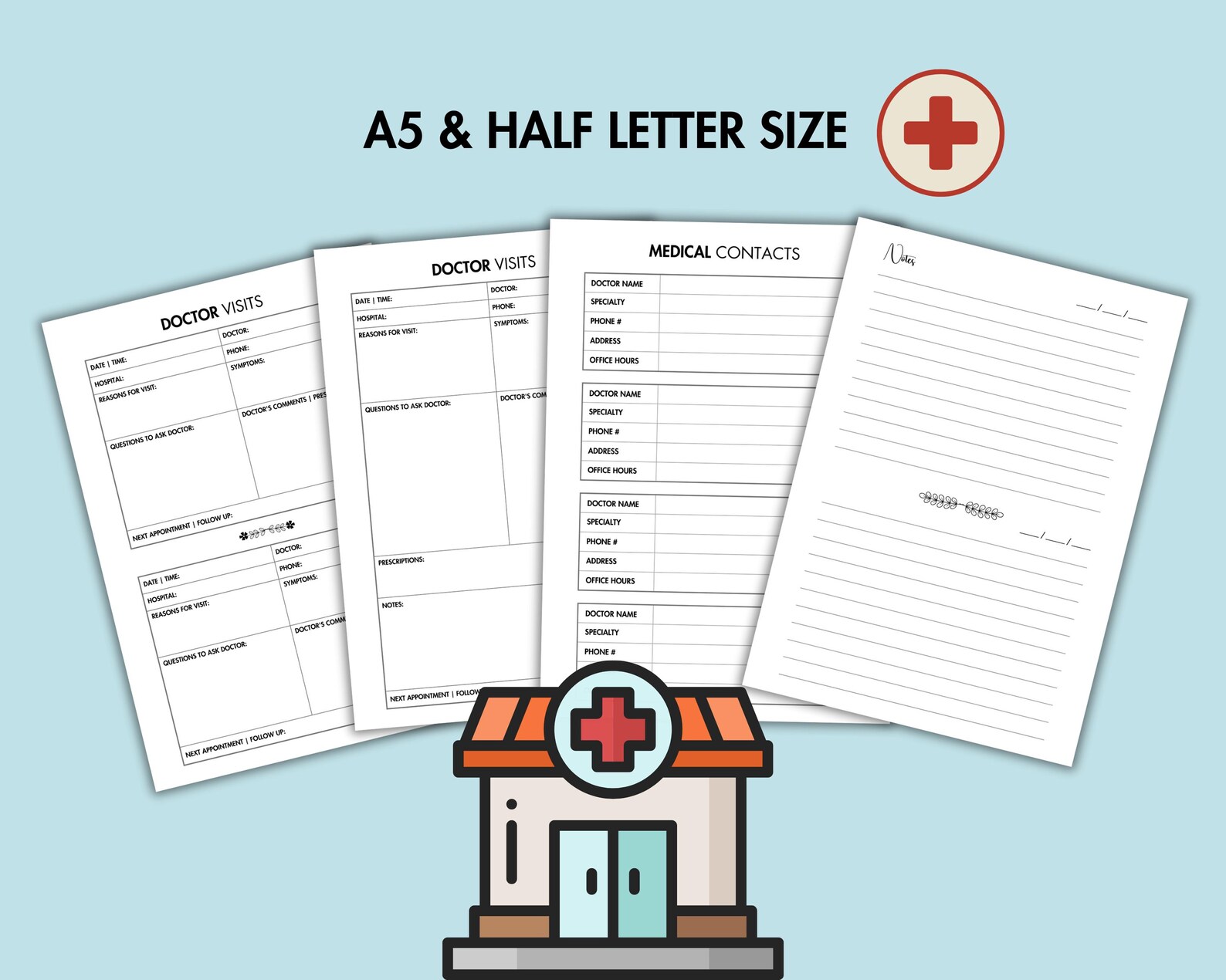 Doctor Visit Note Printable Medical Record PDF Healthcare Planner PDF ...