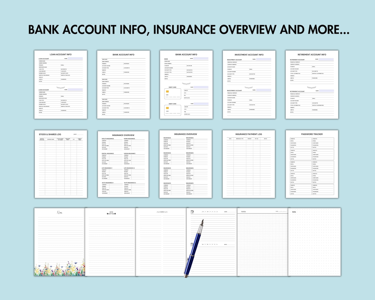 Personal Finance Planner Bundle Printable Household Money Management ...