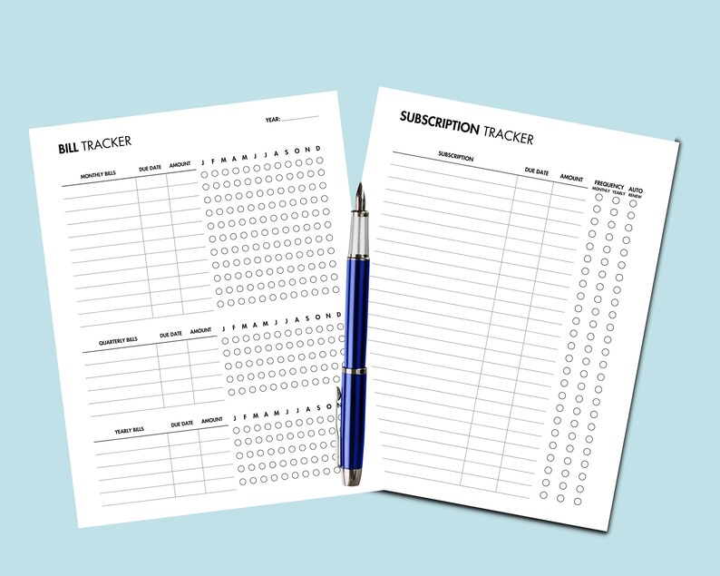 Subscription Tracker Printable Subscription Checklist PDF Monthly ...