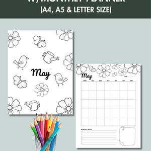 May Journal Title Page and May Monthly Planner Undated Printable May ...