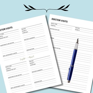 Doctor Visit Tracker Printable Medical Appointment Tracker PDF ...