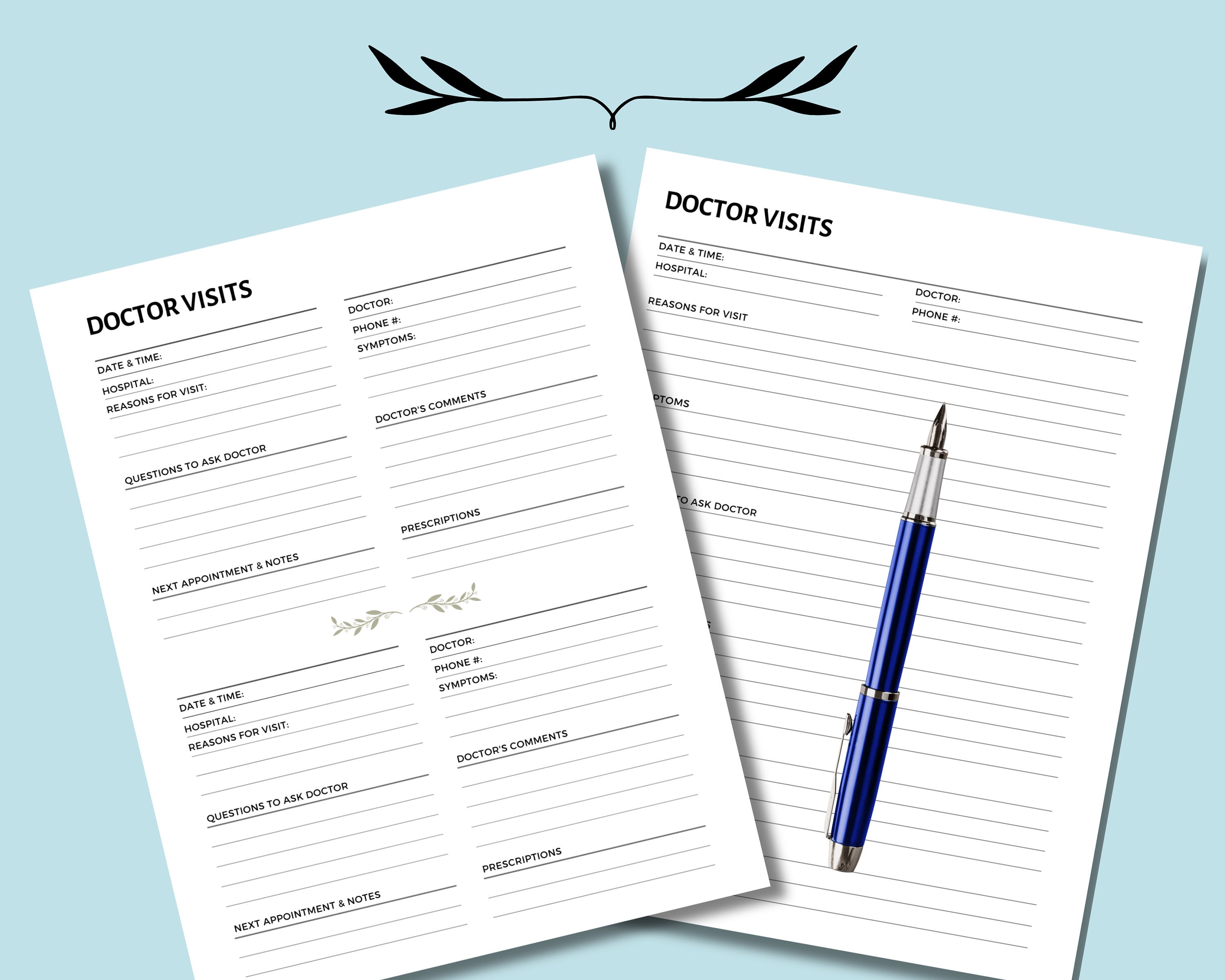 Doctor Visit Tracker Printable Medical Appointment Tracker PDF ...