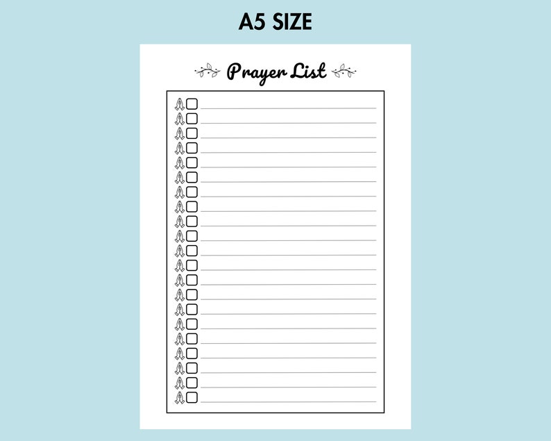 Prayer List Printable Daily Prayer List Organizer PDF, Family Prayer ...
