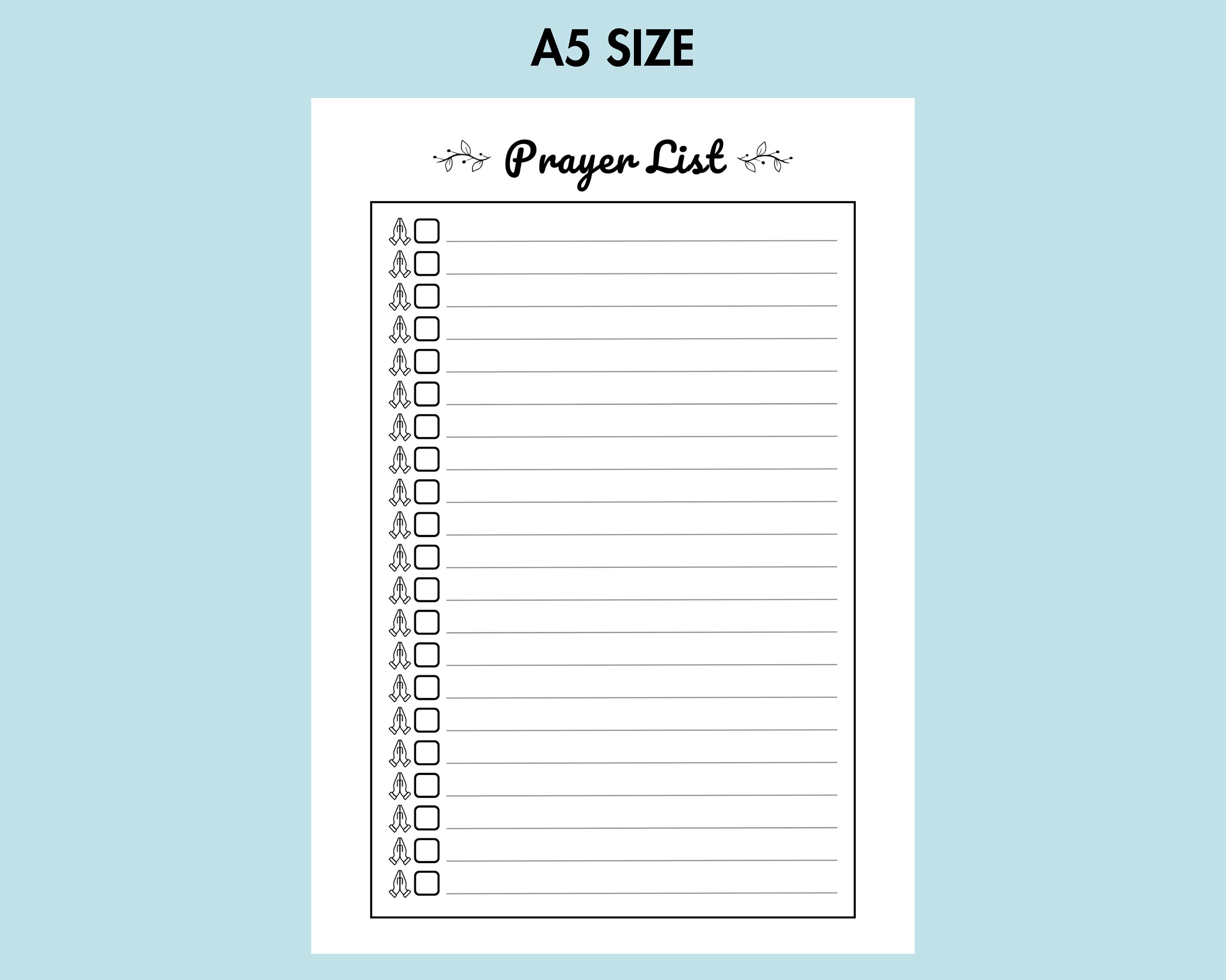 Prayer List Printable Daily Prayer List Organizer PDF, Family Prayer ...