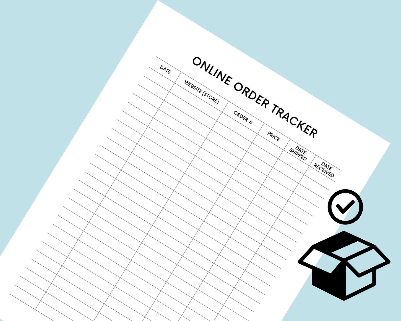 Online Order Tracker Printable Order Form Online Purchase Tracker for ...