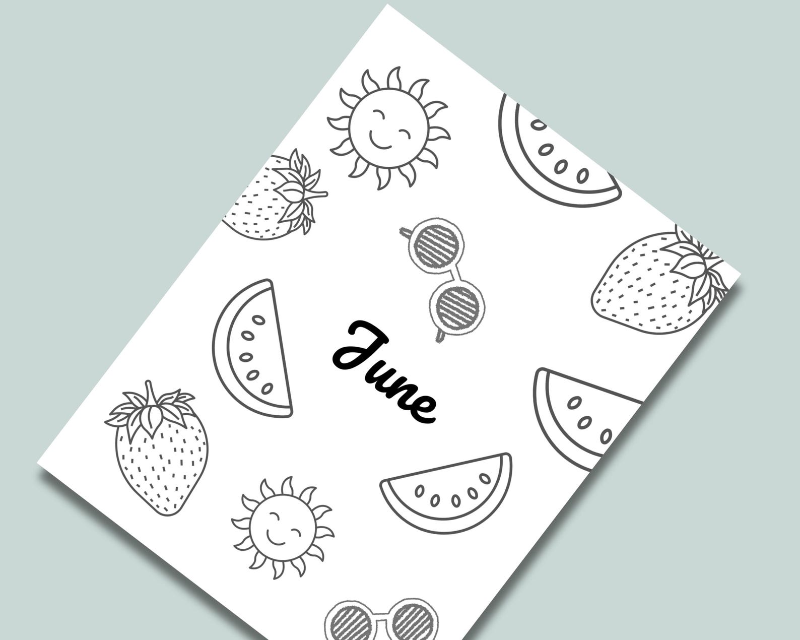 June Journal Title Page & June Monthly Planner Undated Printable June ...