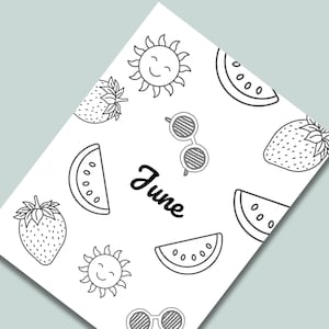 June Journal Title Page & June Monthly Planner Undated Printable June ...