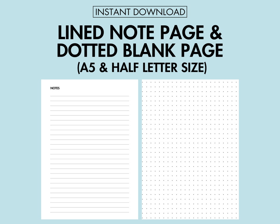 Lined and Dotted Note Page for Writing Paper Printable Dot Grid Lined ...