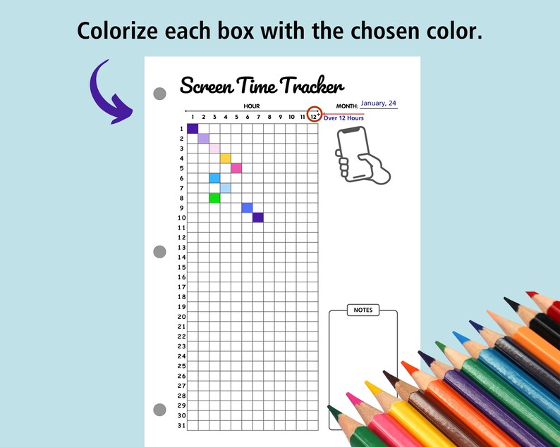 Screen Time Tracker Printable Digital Screen Time Management Tracker ...
