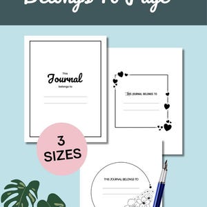 This Journal Belongs to Page Printable Journal Title Cover Page ...