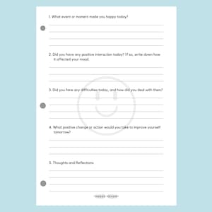 Daily Mood Tracker Printable Mood Journal, Self Care Checklist, Daily ...