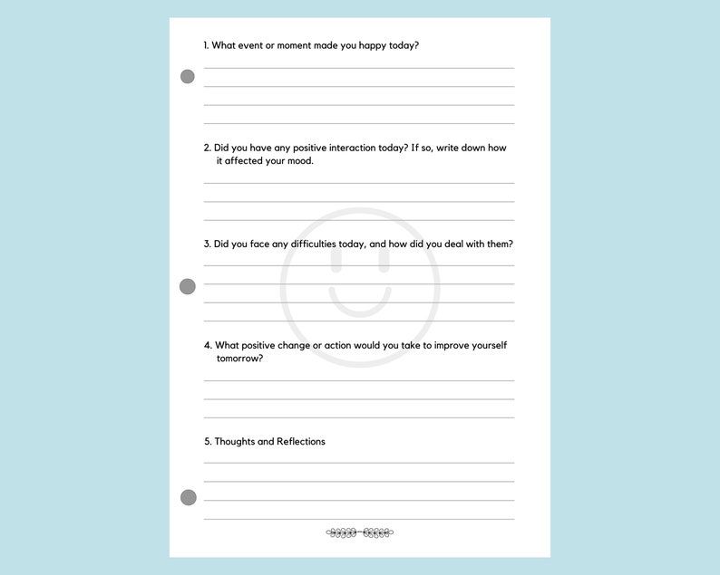 Daily Mood Tracker Printable Mood Journal, Self Care Checklist, Daily ...