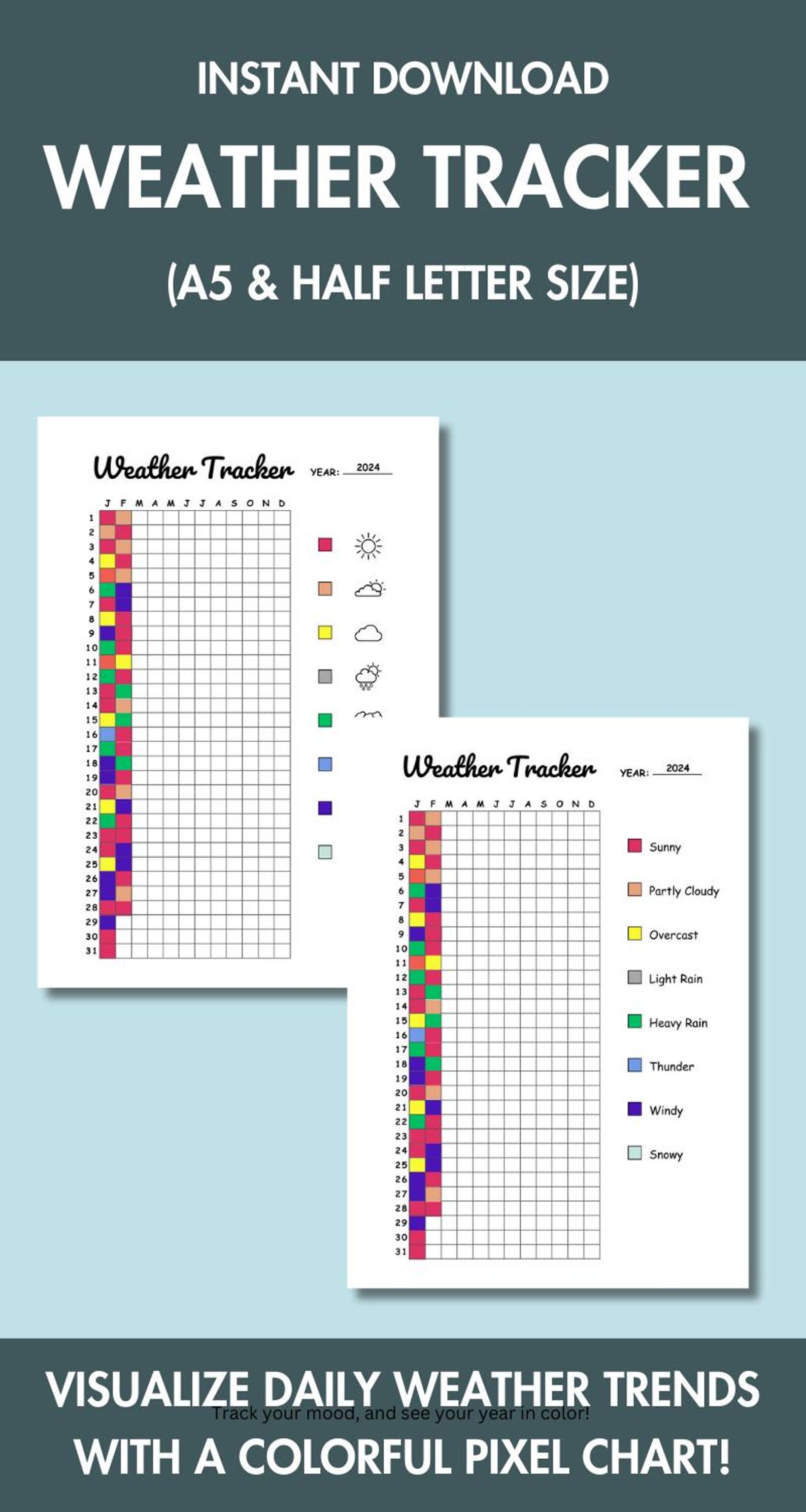 Weather Tracker Printable Journal Page Weather Printable Weather ...