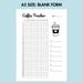 Coffee Tracker Printable Caffeine Log Year in Pixel Daily Yearly Health ...