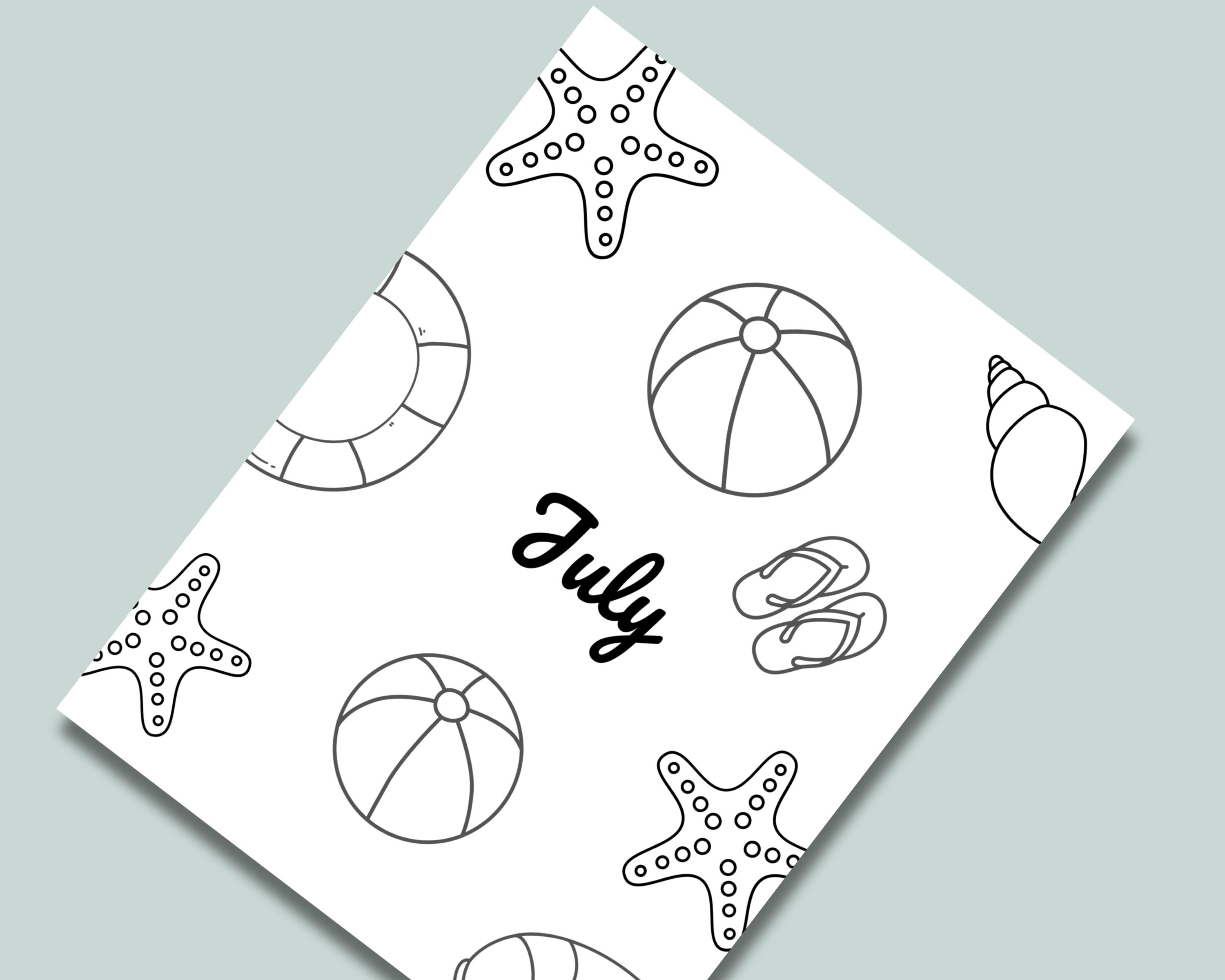 July Journal Title Page & July Monthly Planner Undated Printable July ...