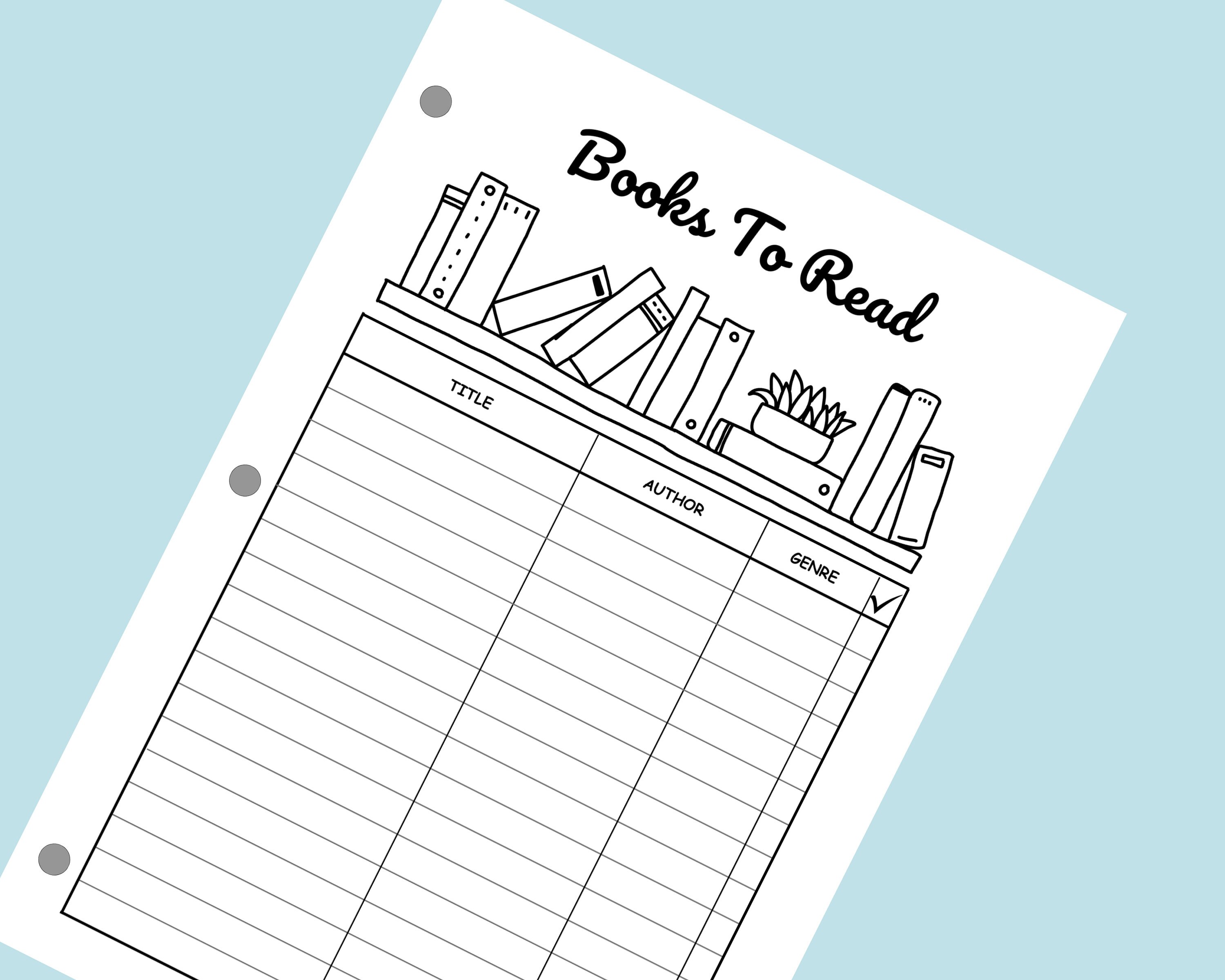 Book Tracker Printable Reading Tracker PDF Book Reading Planner ...
