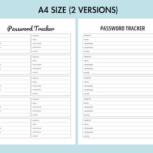 Password Tracker Printable Password Organizer PDF Password Planner ...