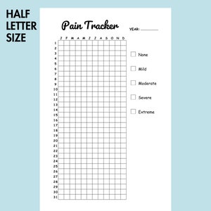 Pain Tracker Printable Daily Pain Log Pain Monitoring PDF Symptom ...