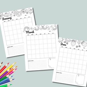Monthly Journal Title Page and Undated Monthly Planner Set Printable ...
