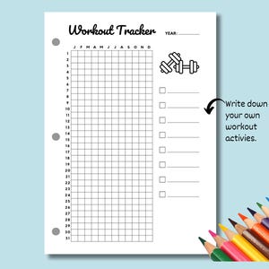 Workout Tracker Printable Workout Log PDF Exercise Journal, Fitness ...