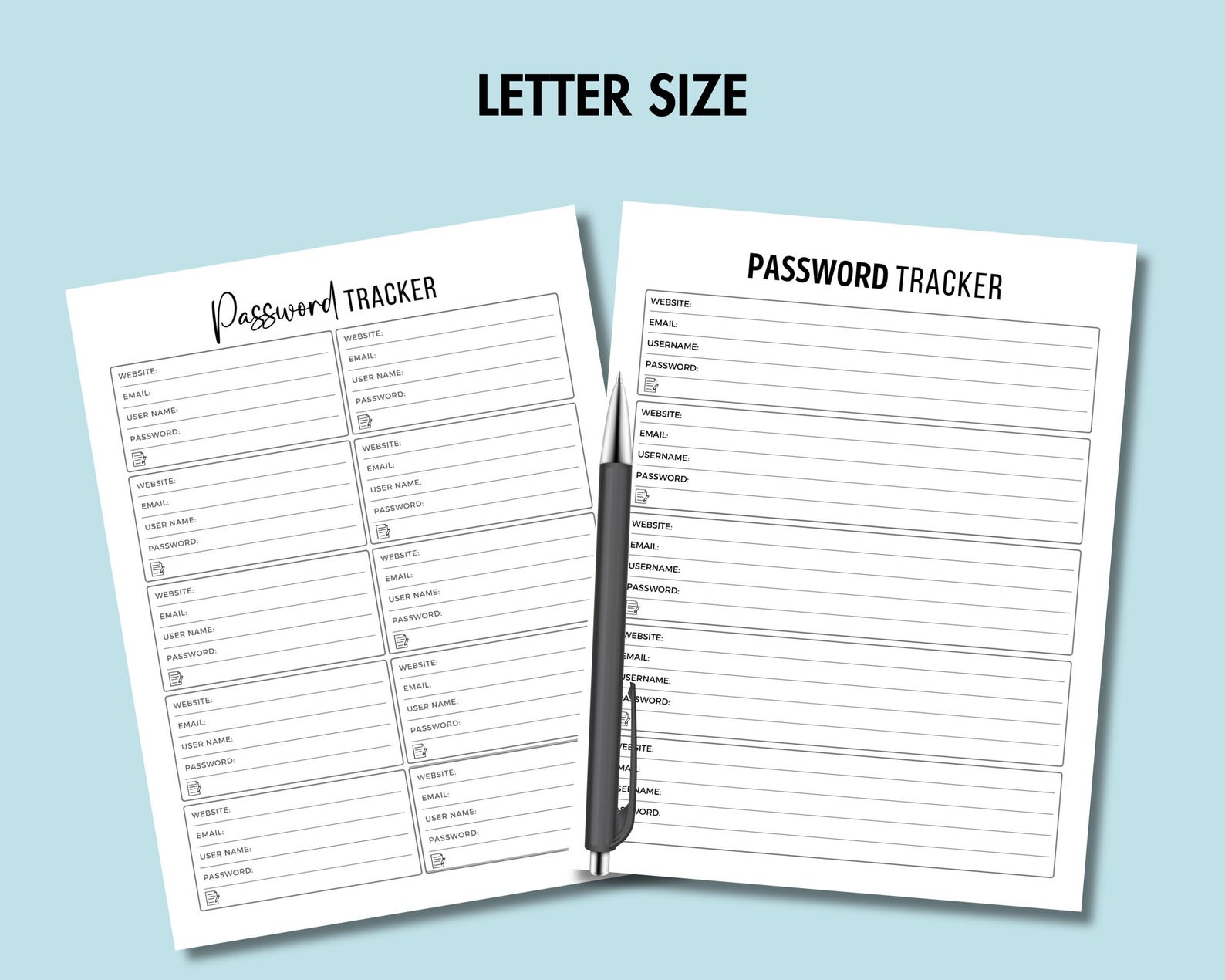 Password Tracker Printable Password Organizer PDF, Website Login ...