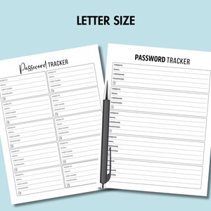 Password Tracker Printable Password Organizer PDF, Website Login ...