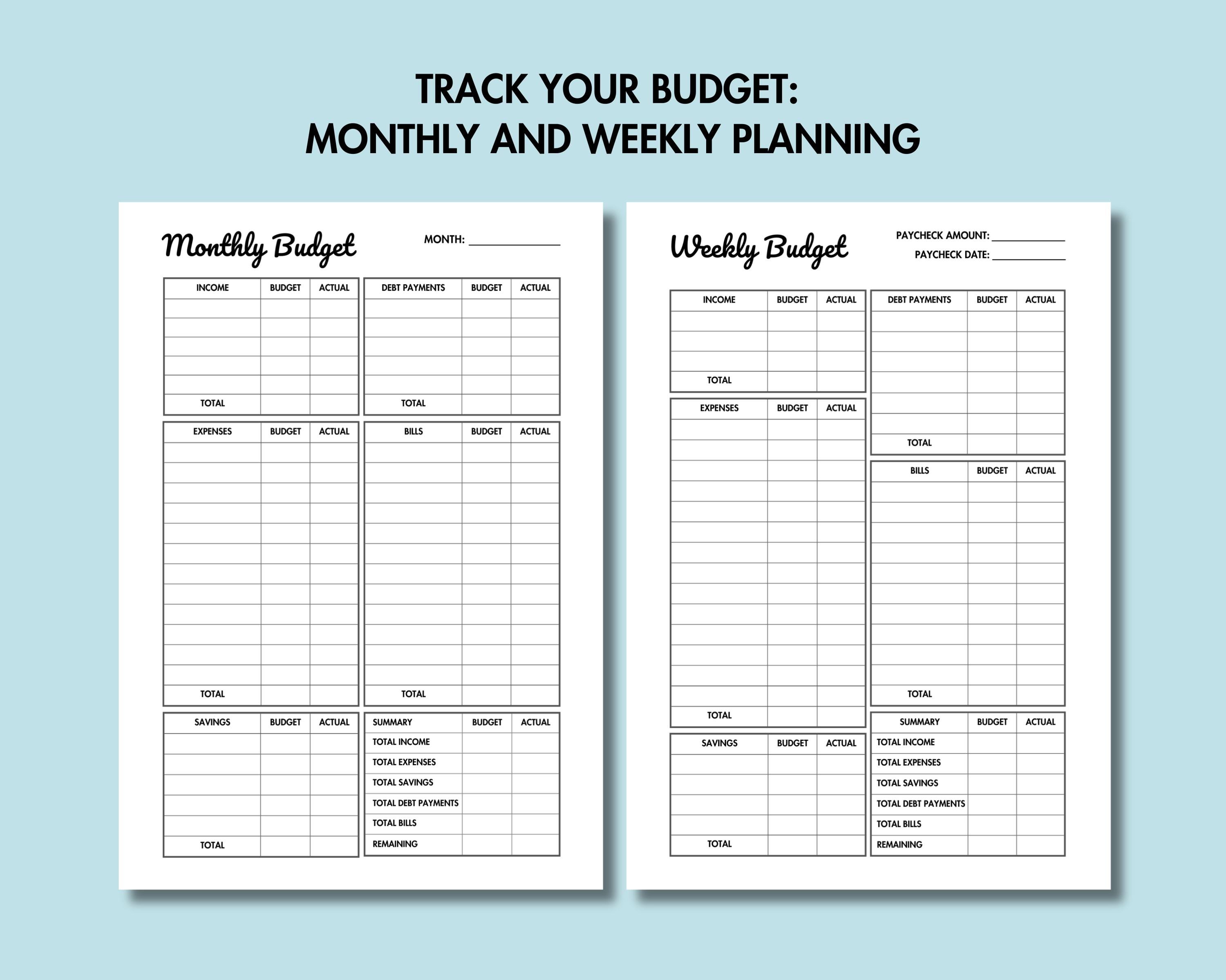 Finance Planner Printable Personal Finance Organizer Insert Monthly ...