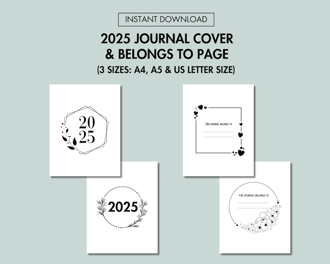 2025 Journal Cover Page Printable 2025 Planner Title Page, This Journal ...