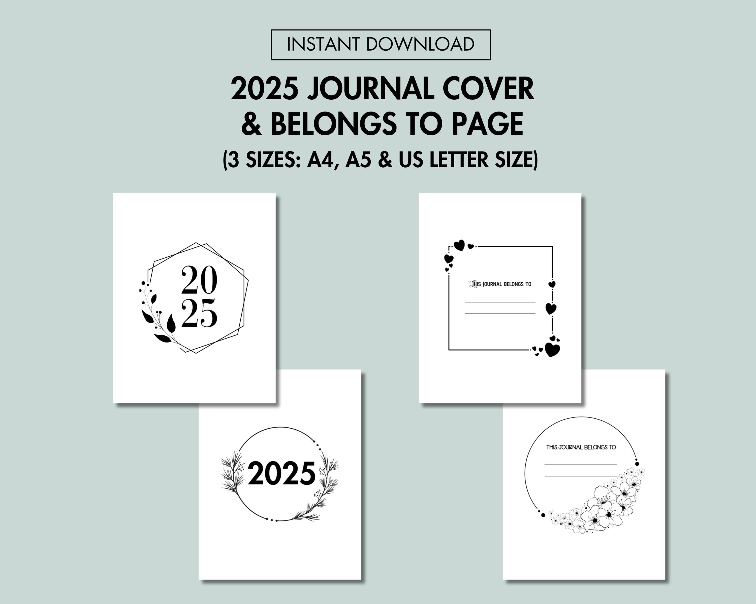 2025 Journal Cover Page Printable 2025 Planner Title Page, This Journal ...