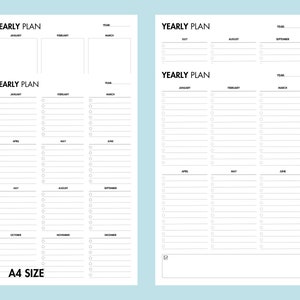 Yearly Planner Printable Yearly Overview PDF Undated Year Planner ...