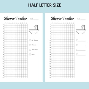 Shower Tracker Printable Hygiene Tracker PDF Hair Wash Tracker, Year in ...