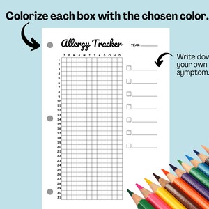 Allergy Tracker Printable Allergy Symptom Log PDF Symptom Tracker ...