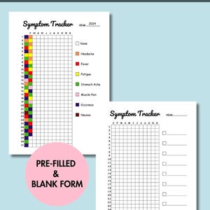 Symptom Tracker Printable Symptom Log PDF Health Tracker, Medical ...