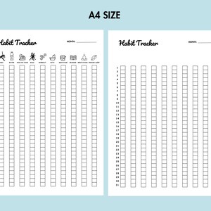 Habit Tracker Printable Daily Monthly Habit Challenge PDF Daily Routine ...