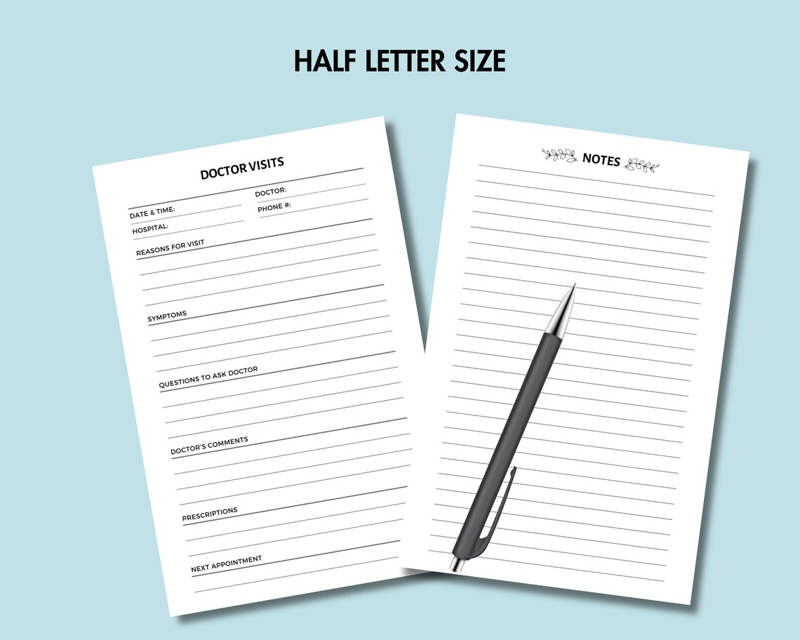 Doctor Visit Note Printable Doctor Appointment Planner Doctor Note Page ...