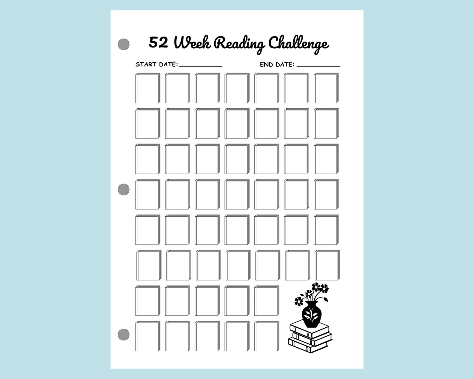 Reading Challenge Tracker Printable Yearly Reading Tracker PDF 52 Week ...