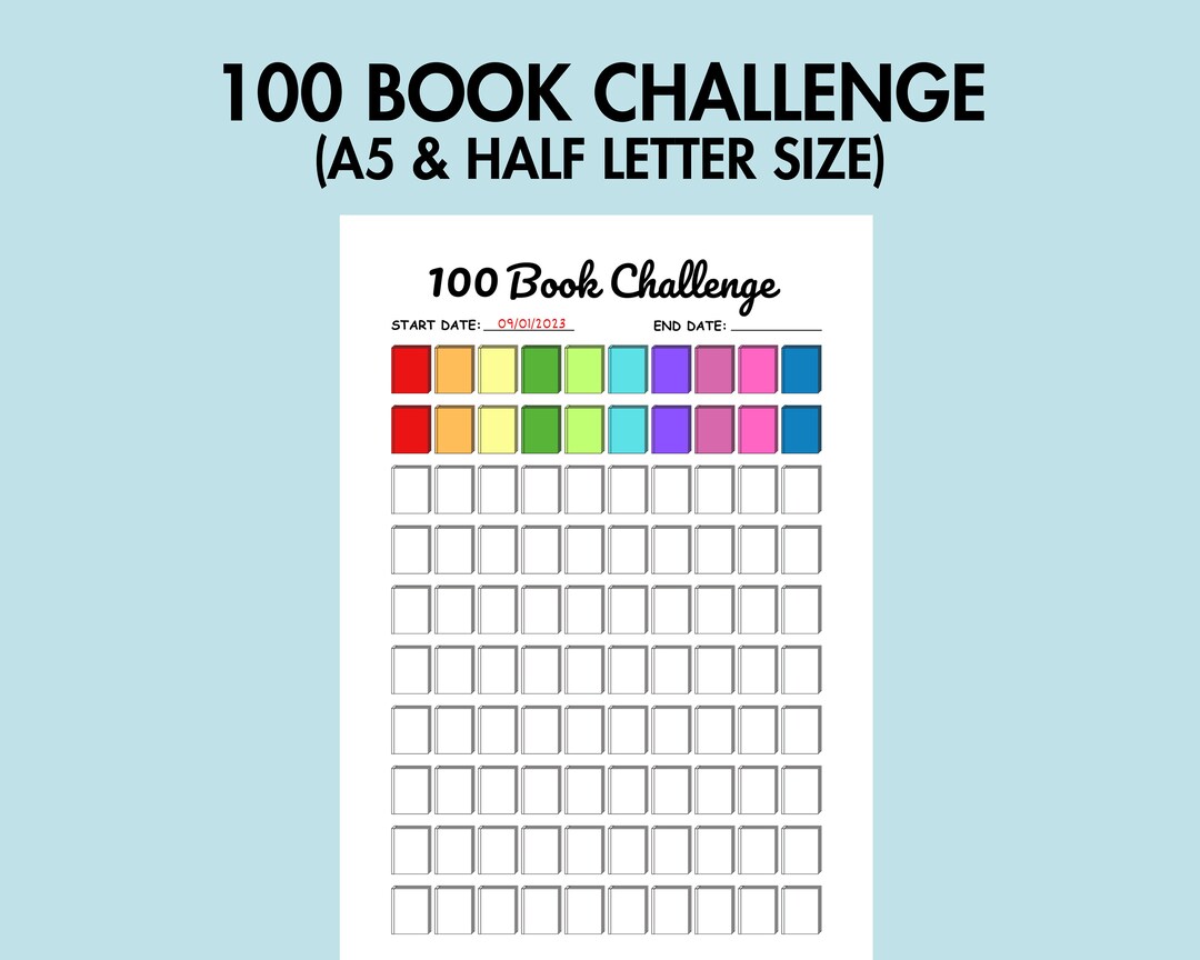 Book Challenge Tracker Printable Reading Tracker PDF 100 Book Tracker ...