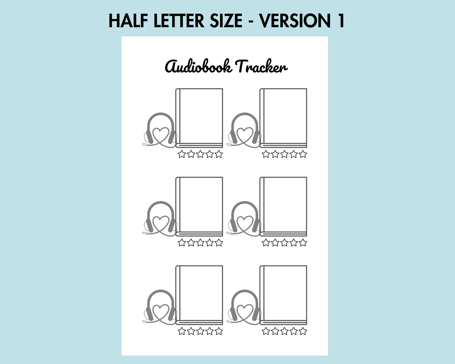 Audiobook Tracker Printable Audiobook Reading Challenge, Audio Book Log ...