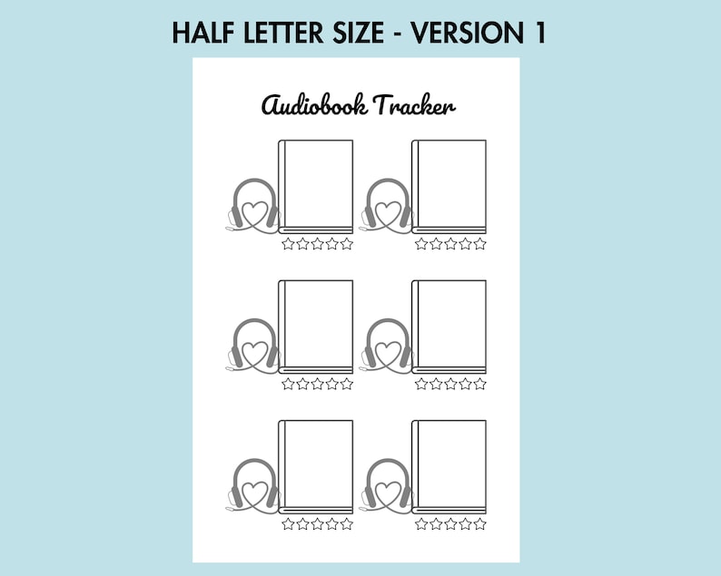 Audiobook Tracker Printable Audiobook Reading Challenge, Audio Book Log ...