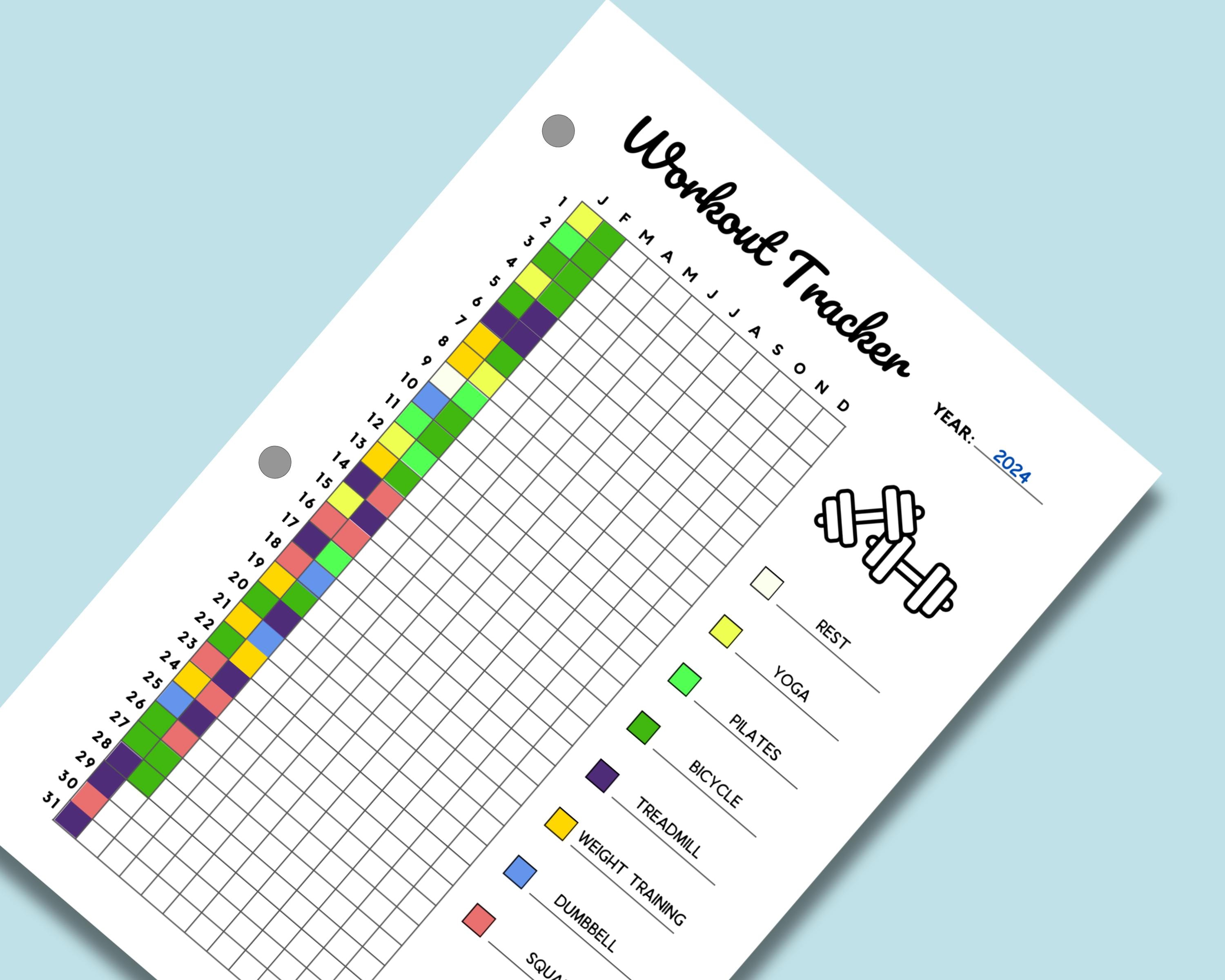 Workout Tracker Printable Workout Log PDF Exercise Journal, Fitness ...