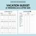 Vacation Budget Planner Printable Travel Financial Tracker Vacation ...