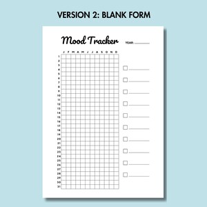 Daily Mood Tracker Printable Monthly Mood Planner Journal Page Daily ...
