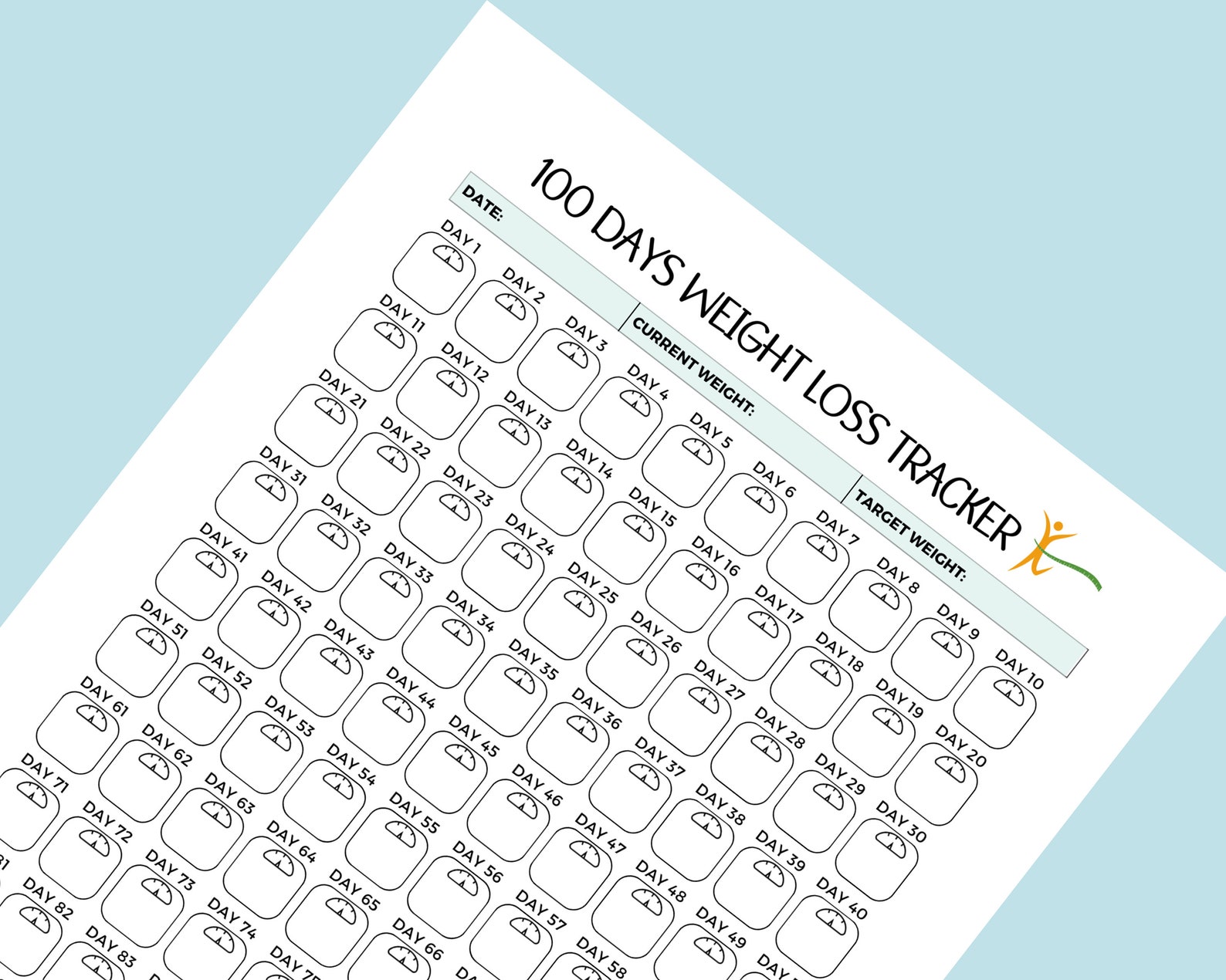 Weight Loss Tracker Printable Weight Loss Record Sheet PDF, Weight Loss ...