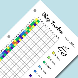 Sleep Tracker Printable Journal Page Daily Yearly Sleep Chart PDF Sleep ...